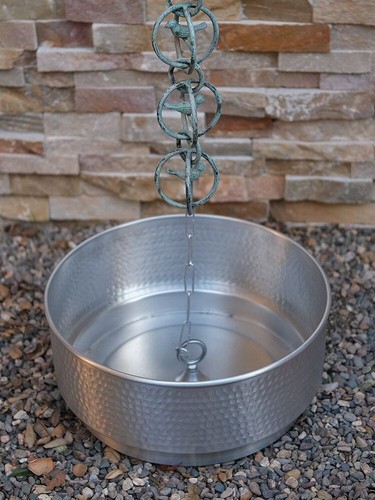 Rain Chains Pure Aluminum Catch Basin with Rain Chain Attachment Kit 16 ...