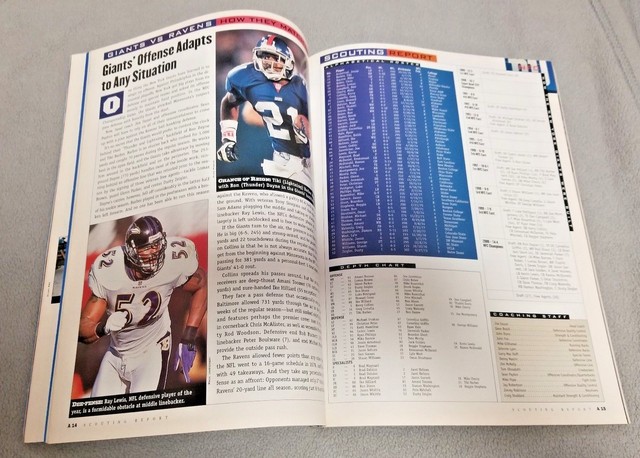 Super Bowl 35 XXXV Official Game Program NFL Ravens Giants 2001 MINT ...