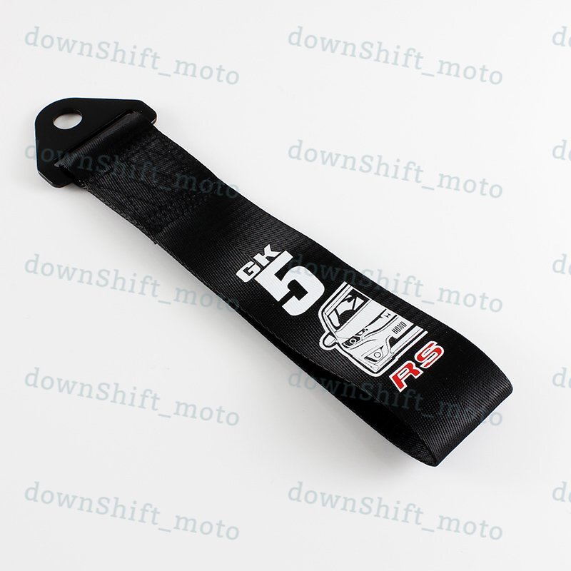 1X Black JDM GK5 RS Racing Car Tow Towing Strap Belt Recovery Hook for ...