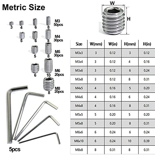 830Pcs Metric + Standard SAE Allen Head Socket Hex Grub Screw Set ...