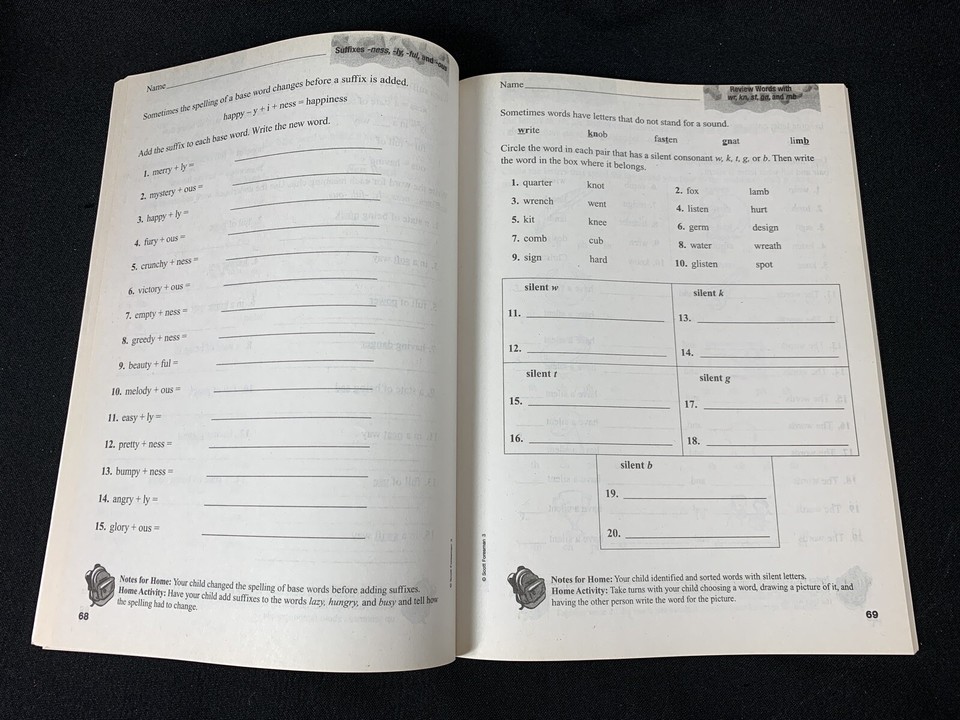 Scott Foresman Phonics Workbook Third Grade 3 Word Study Consumable ...