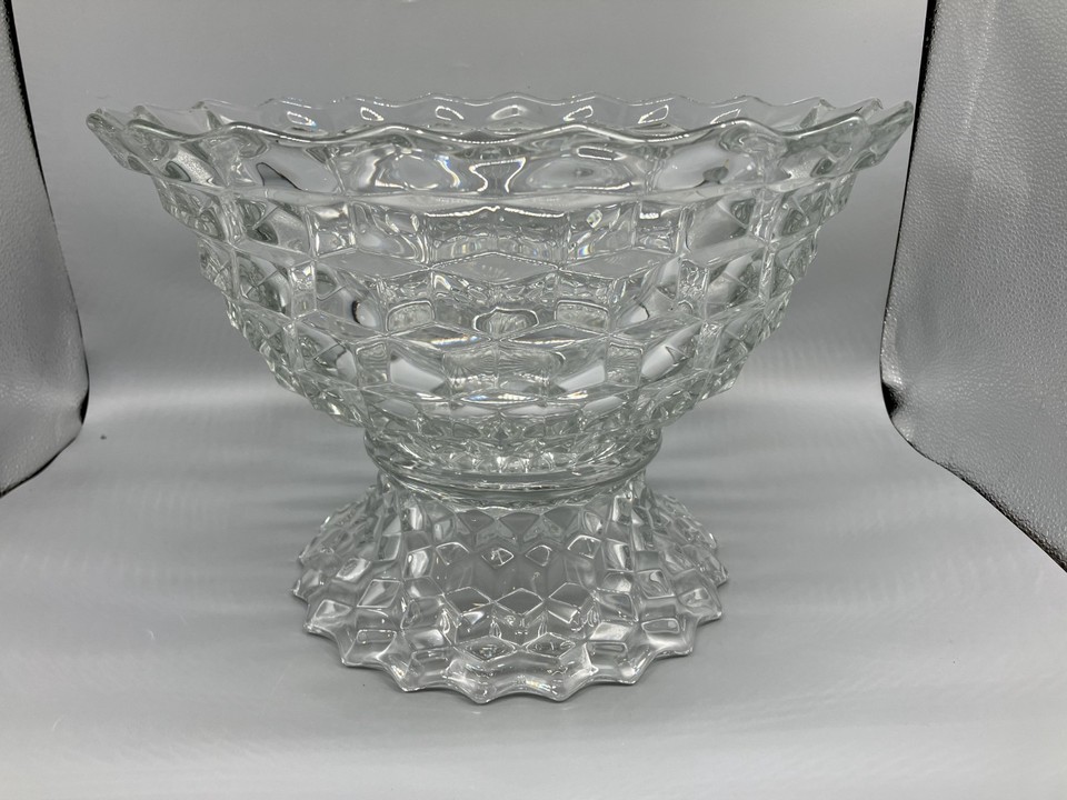 FOSTORIA AMERICAN PATTERN GLASS PUNCH BOWL AND BASE | eBay