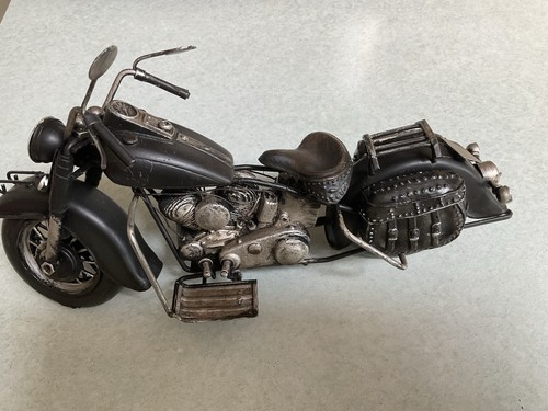 Vintage Motorcycle Custom Black Metal Model | eBay