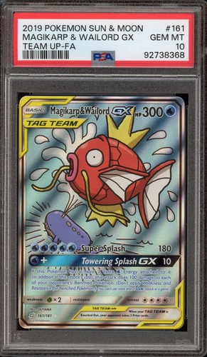 Pokemon Magikarp & Wailord GX Team Up Full Alt Art #161 PSA 10 Gem Mint ...