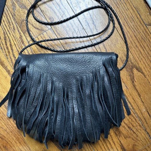 Rare Borelli Bags Of New York Soft Pebbled Leather Fringe Purse ...