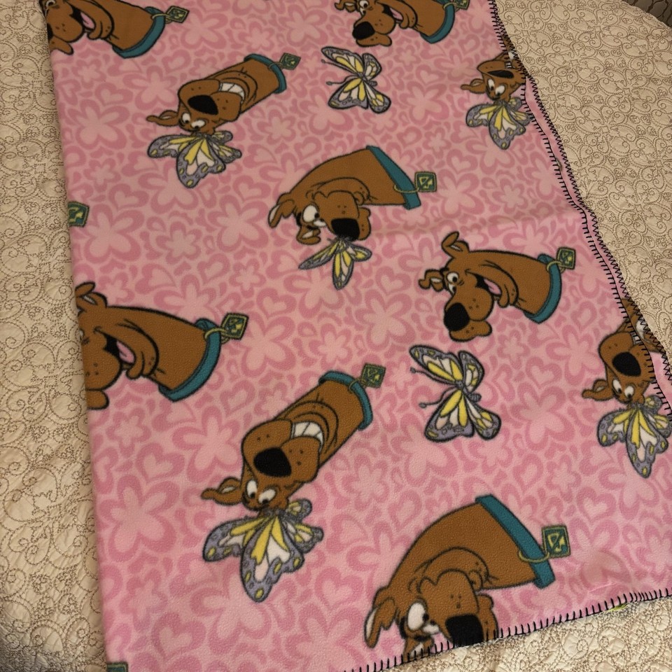 Vintage Scooby-Doo Throw Blanket 46x63 Pink Fleece Butterfly Y2K Mohawk ...