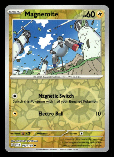 2023 MAGNEMITE SV01 SCARLET & VIOLET BASE SET 063/198 COMMON REVERSE ...