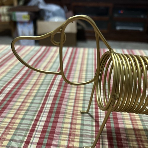Vintage Desk Top Brass Colored Metal Letter Mail Holder Coiled Folder ...