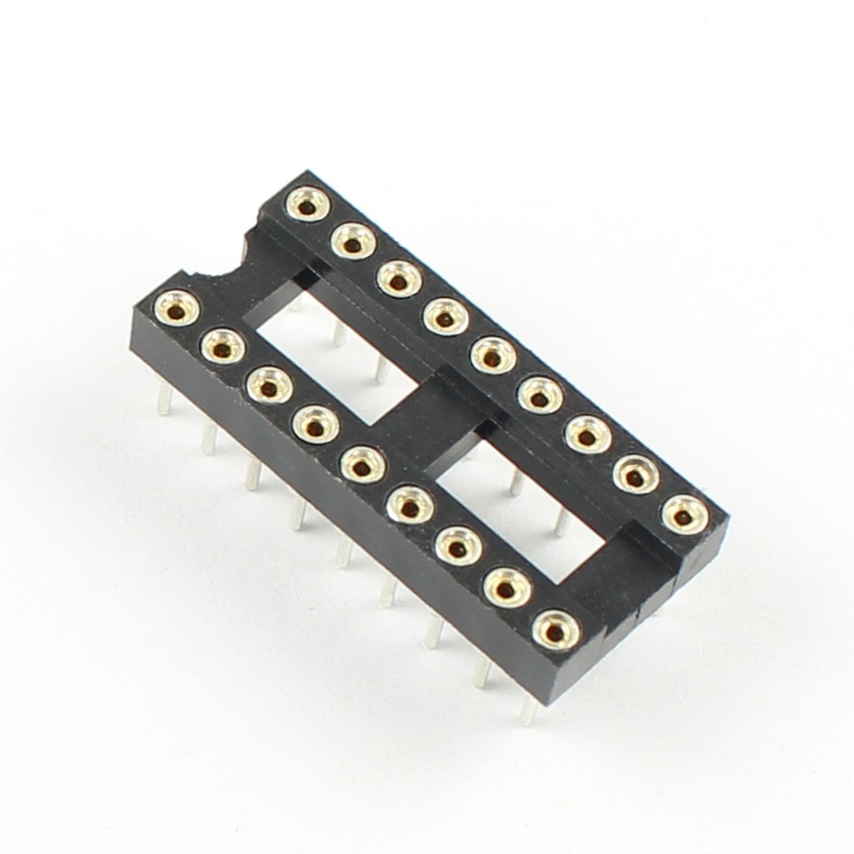 50Pcs 2.54mm Pitch 18 Pin DIP Round Pin Solder IC Socket Adaptor Narrow ...