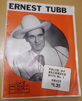 Ernest Tubb Folio of Recorded Hits No. 1 Song Book Sheet Music 1947 ...