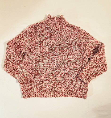 EDDIE BAUER Womens XL Wool Angora Blend Mock Neck Sweater Marled Red ...