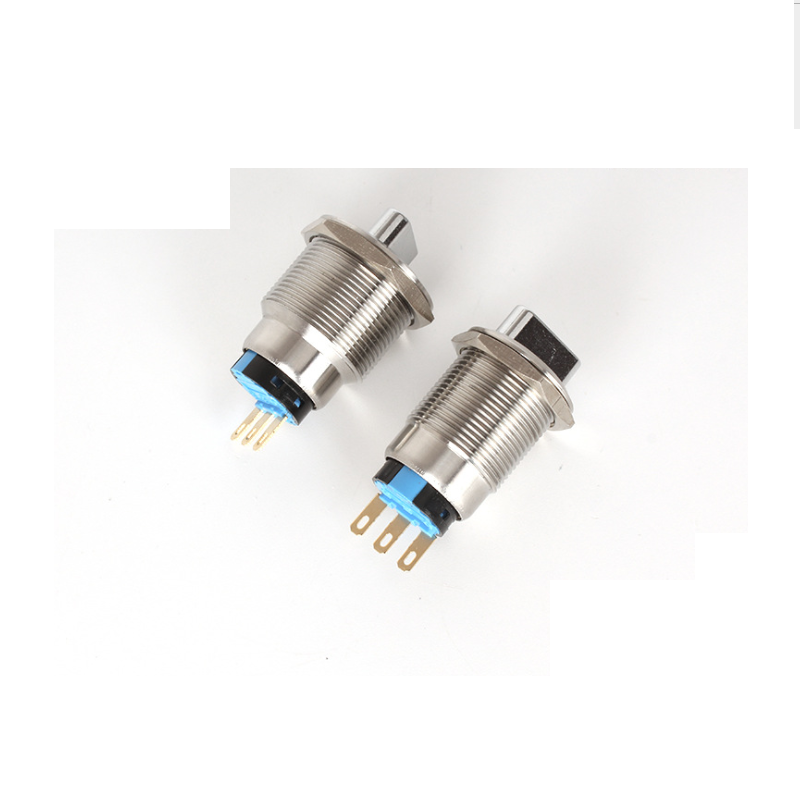 2Pc Push Button DPDT Metal selector Rotary Switch with Waterproof ...