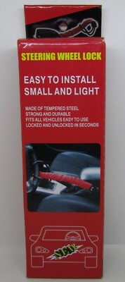 Carrofix Universal Red Steering Wheel Lock Anti-Theft Device with 2 ...