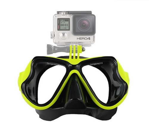 Yellow Diving Mask Scuba Goggles Glasses For Gopro Hero 4 3 Xiaomi ...