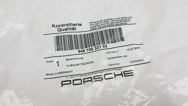 Porsche Cayenne Turbo 955 9pa 4.5l Radiator Hose Coolant Pipe ...