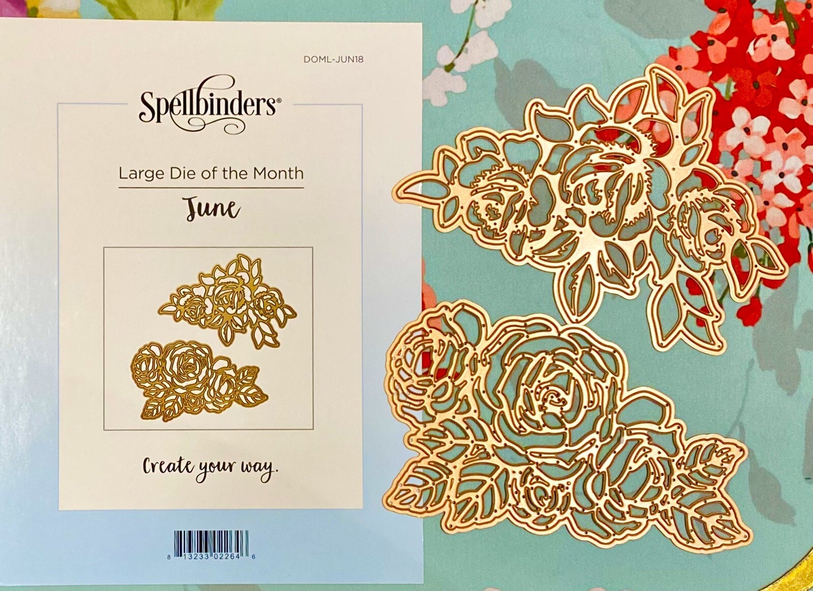LARGE BLOOMING ROSES ROSEBUDS Spellbinders Die Month June 2018 garden ...