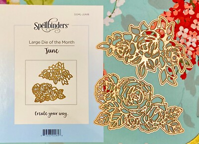 LARGE BLOOMING ROSES ROSEBUDS Spellbinders Die Month June 2018 garden ...