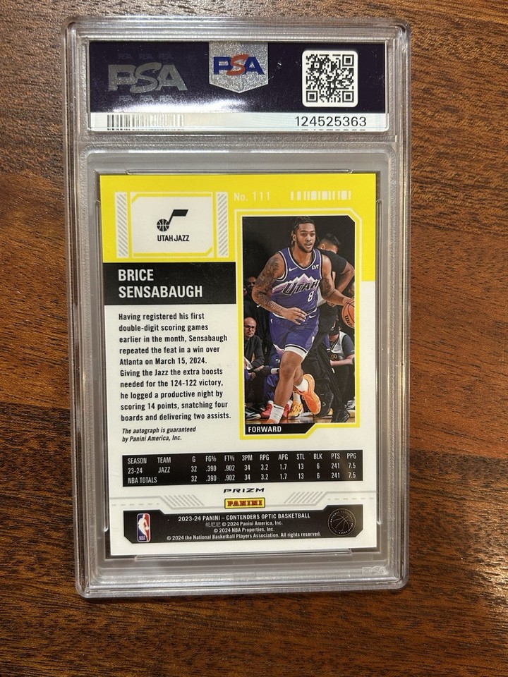 2023-24 Panini Contenders Optic - Rookie Ticket Brice Sensabaugh #111 ...