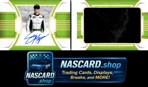 2025 National Treasures Sam Mayer Tire Material Auto Booklet Holo Gold ...