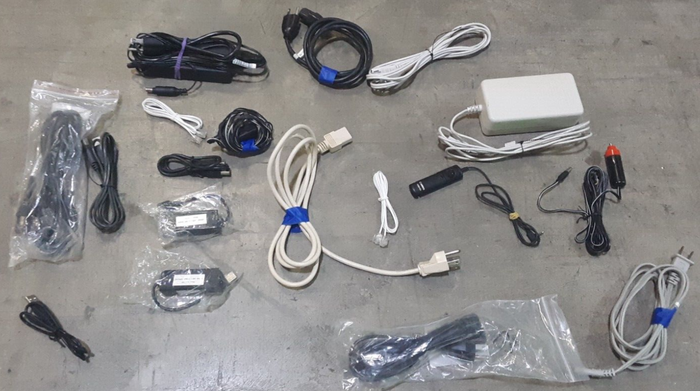 Lot of 18 cords 4 LBS Mixed Brands and Lengths Power Cords Computers ...