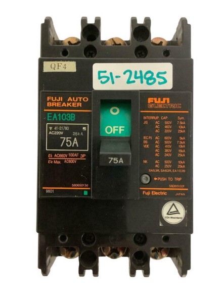 Fuji Electric EA103B 220V 75A Circuit Breaker for sale online | eBay