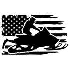 Snowmobile American Flag Decal Stickers Truck Trailer Window Wall 22 ...
