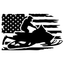 Snowmobile American Flag Decal Truck Trailer Window Wall Sticker 22 ...