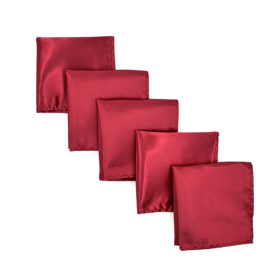 5-Pack Set Men's Solid Color Pocket Square Handkerchief - Diff Colors ...