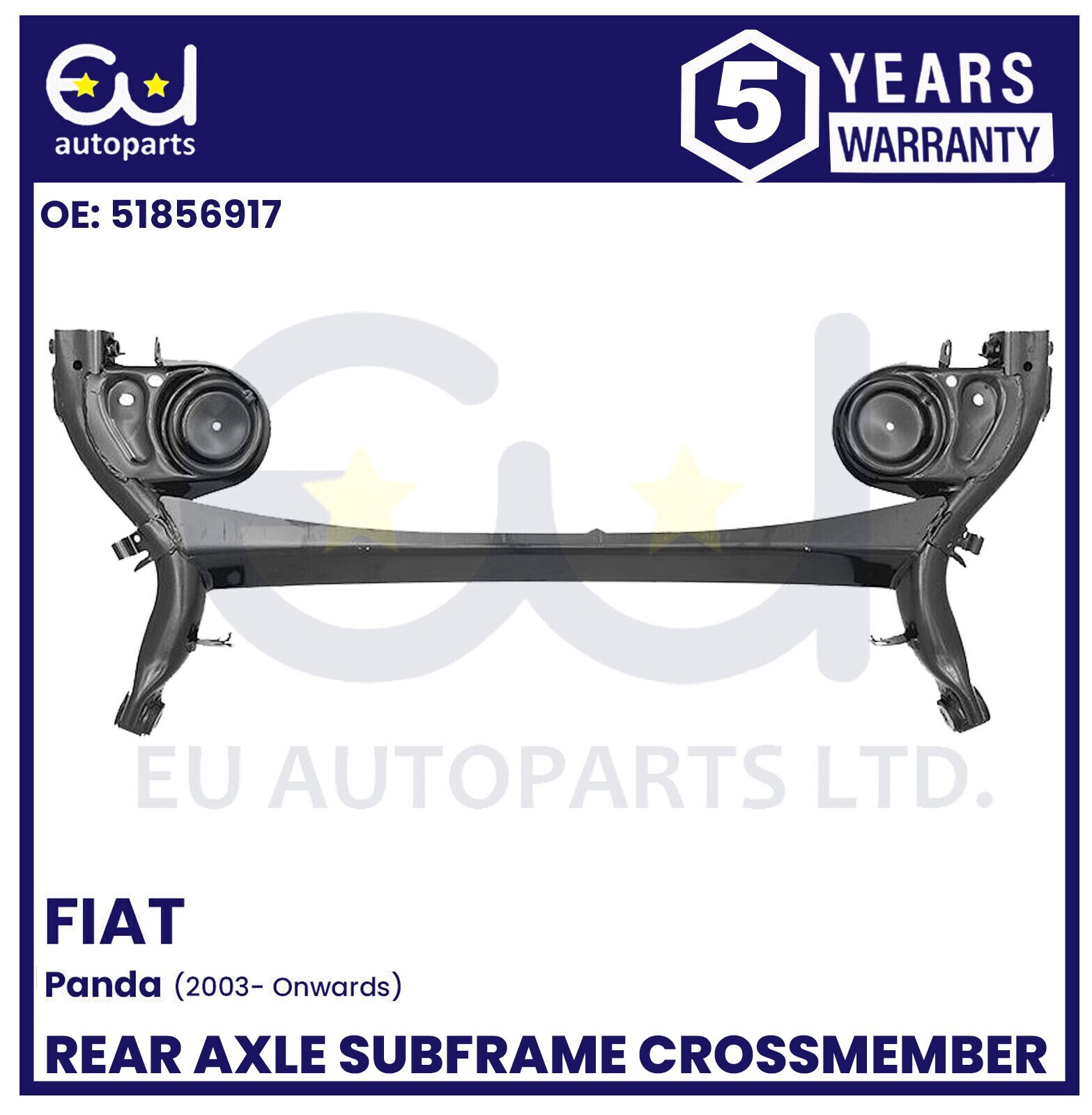 UPGRADED HEAVY DUTY REAR AXLE SUBFRAME FOR FIAT PANDA 03- THICKER METAL ...