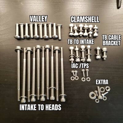 FAST 90/92mm Stainless COMPLETE Intake Manifold Hardware LS1/LS2/LS6 ...