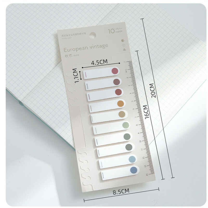 200pcs Page Markers Morandi Sticky Note Tabs Colored Book Flags Strip ...