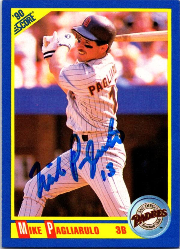 Mike Pagliarulo signed baseball card (San Diego Padres) 1990 Score #494 ...