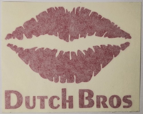 Vtg Dutch Bros Red Pink Lips Decal Sticker New | eBay