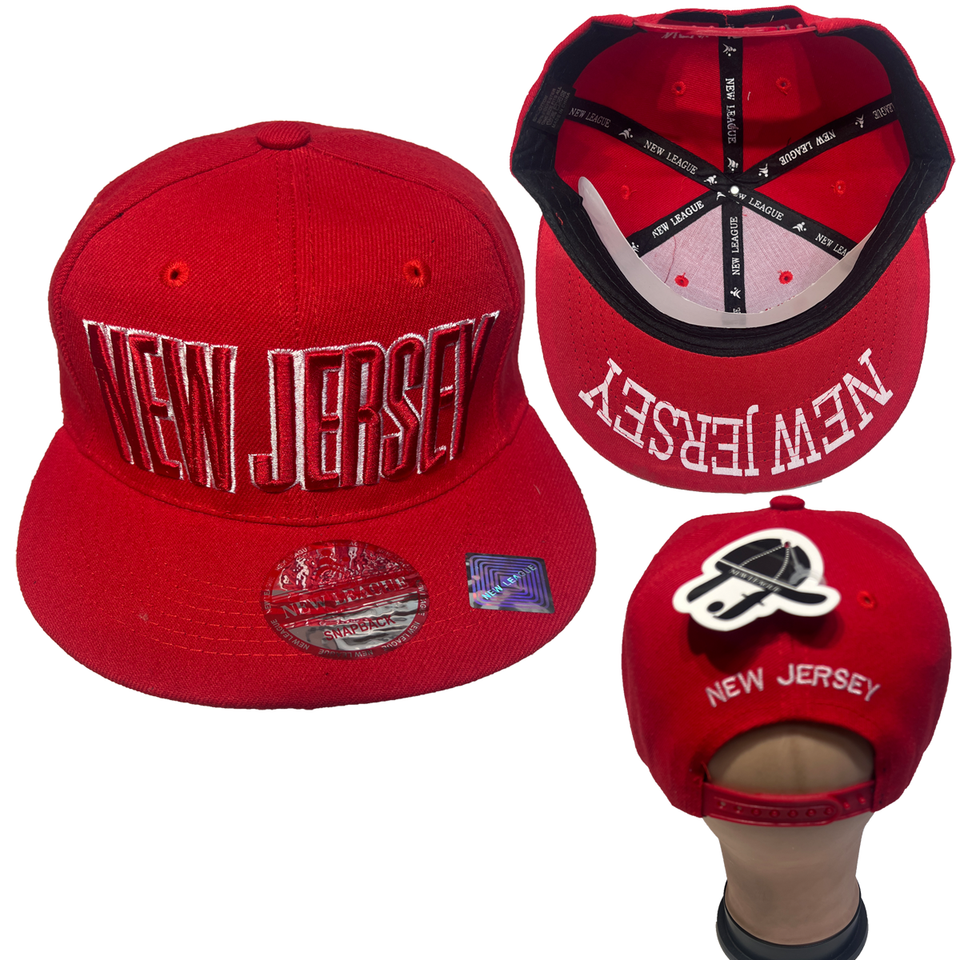 NEW JERSEY 3D Embroidered Hip Hop Snapback Adjustable Baseball Cap Hats ...