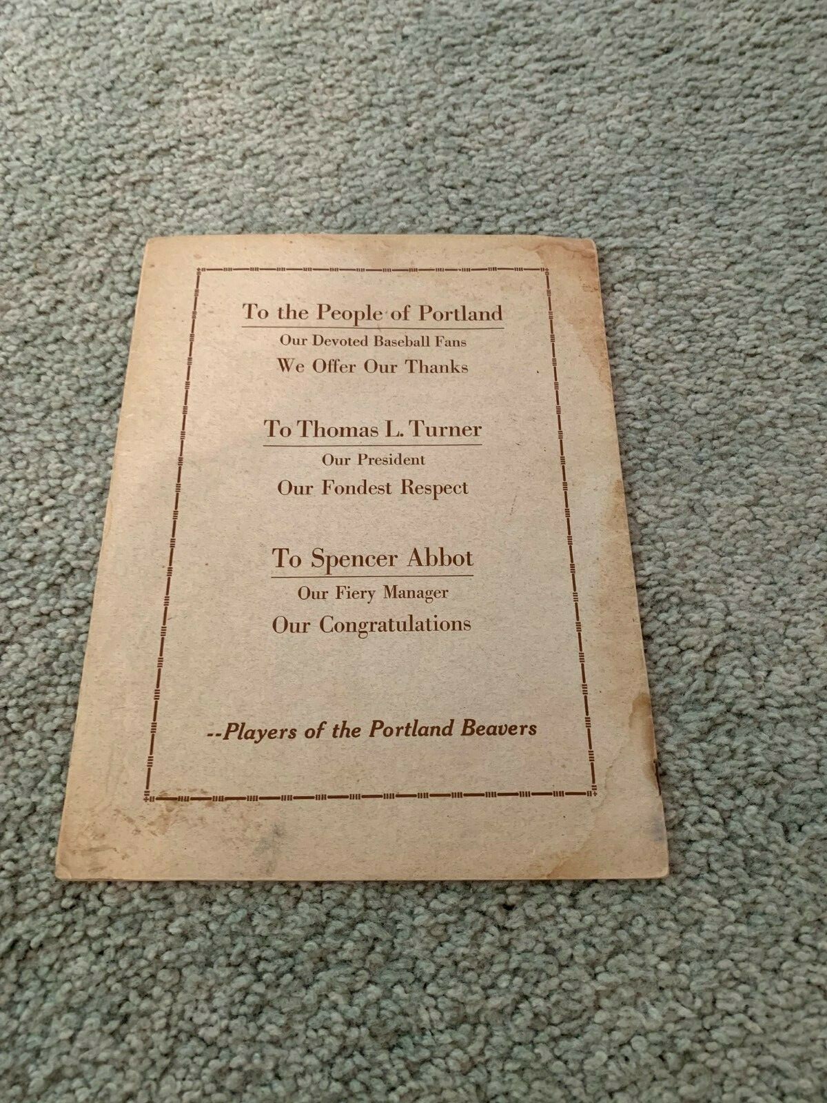 1932 Portland Beavers PCL Baseball Media Guide Lou Finney Pennant ...