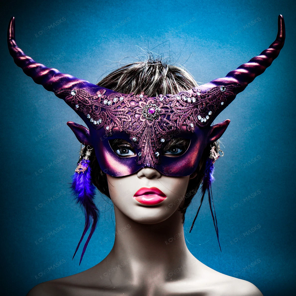 Purple Lace Masquerade Masks