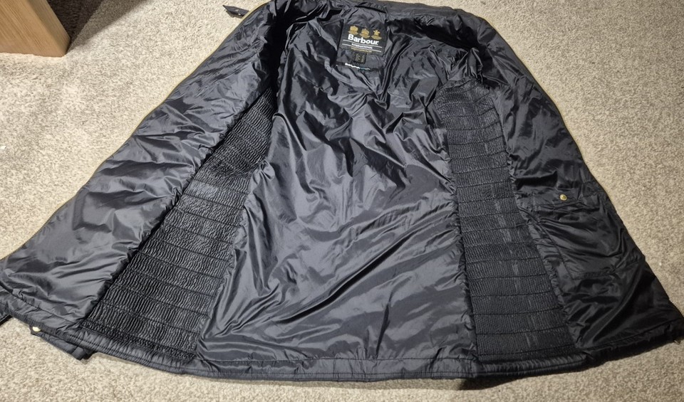 Womens Barbour Intrnational Gleann Fibre down quilt size 8 | eBay UK