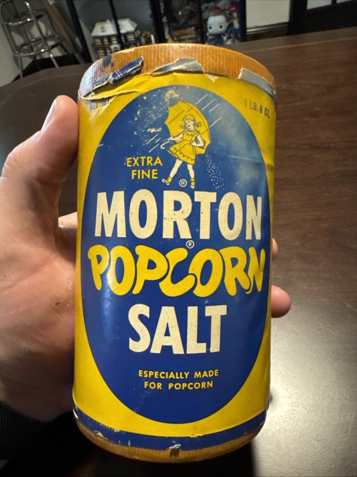 Vintage 1950's Morton Popcorn Salt Container Retro Nostalgia Food ...