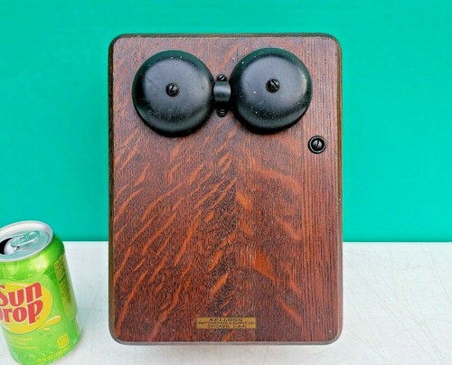 Kellogg Telephone Ringer Box bell Kellogg Switchboard Supply Wooden Oak ...