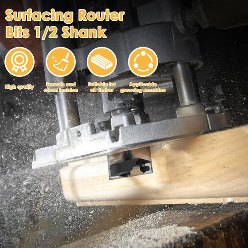 Surfacing Router Bit Tungsten Steel 1/2inch Shank 3-Flute Slab ...