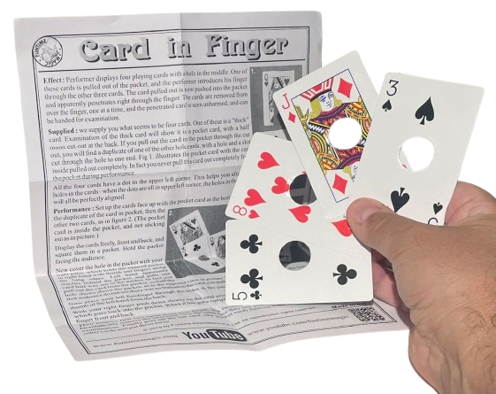 CARD THROUGH FINGER Chopper Close Up Magic Trick Pocket Penetration ...