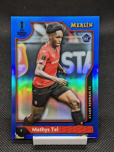 2021-22 Topps Merlin Chrome Mathys Tel RC Blue Refractor card #22 01/75 ...