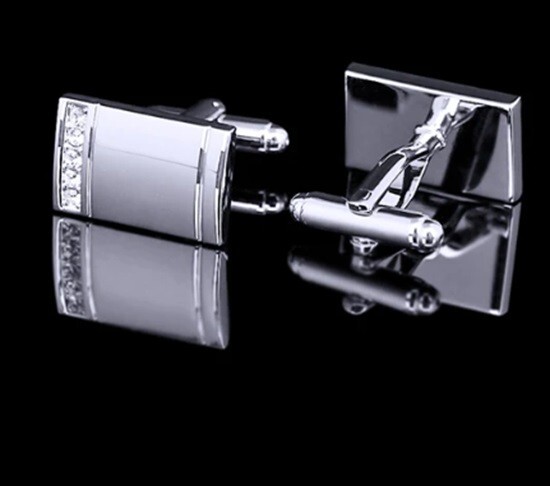 Natural Real Diamond One Side Stone Decor Cufflinks For Men's in 10K ...