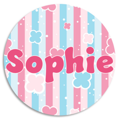 Sophie - 10 Pack Circle Stickers 3 Inch - Name Tag Water Bottle School ...