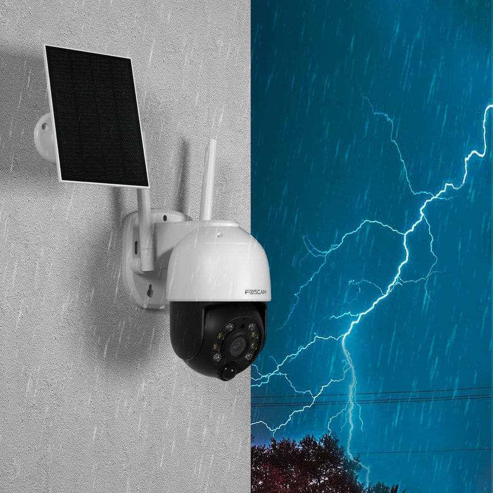 Foscam B4 Smart Solar Wire-Free PT Battery Wifi Camera with Color Night ...