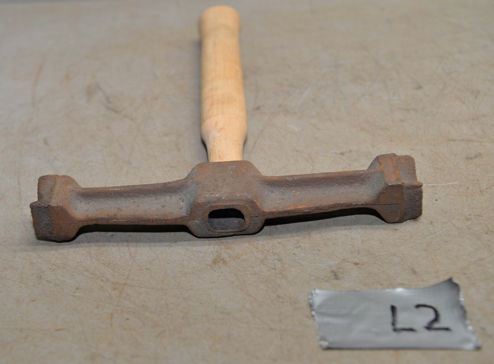 Antique log marking hammer Capped X logo collectible early logging tool ...