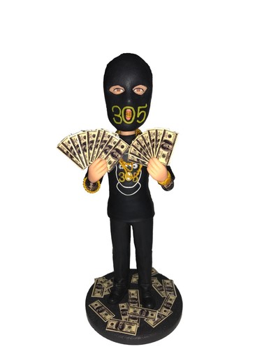 BALLING POLYMER CLAY CUSTOM FIGURE W/ MOVING HEAD Money Mula Cash Bands ...