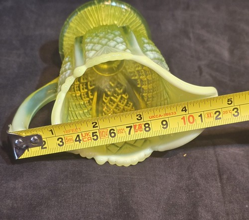 RARE VICTORIAN DAVIDSON'S YELLOW PRIMROSE PEARLINE GLASS CREAMER JUG ...