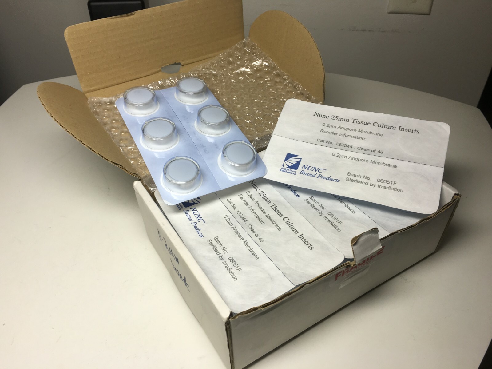 Qty. of 2 boxes 96 Nunc 137044 0.2um Anopore Membrane 25mm Tissue ...