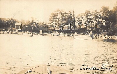 Sabattus ME Pond and Shoreline Photo From Boat Real Photo Postcard | eBay